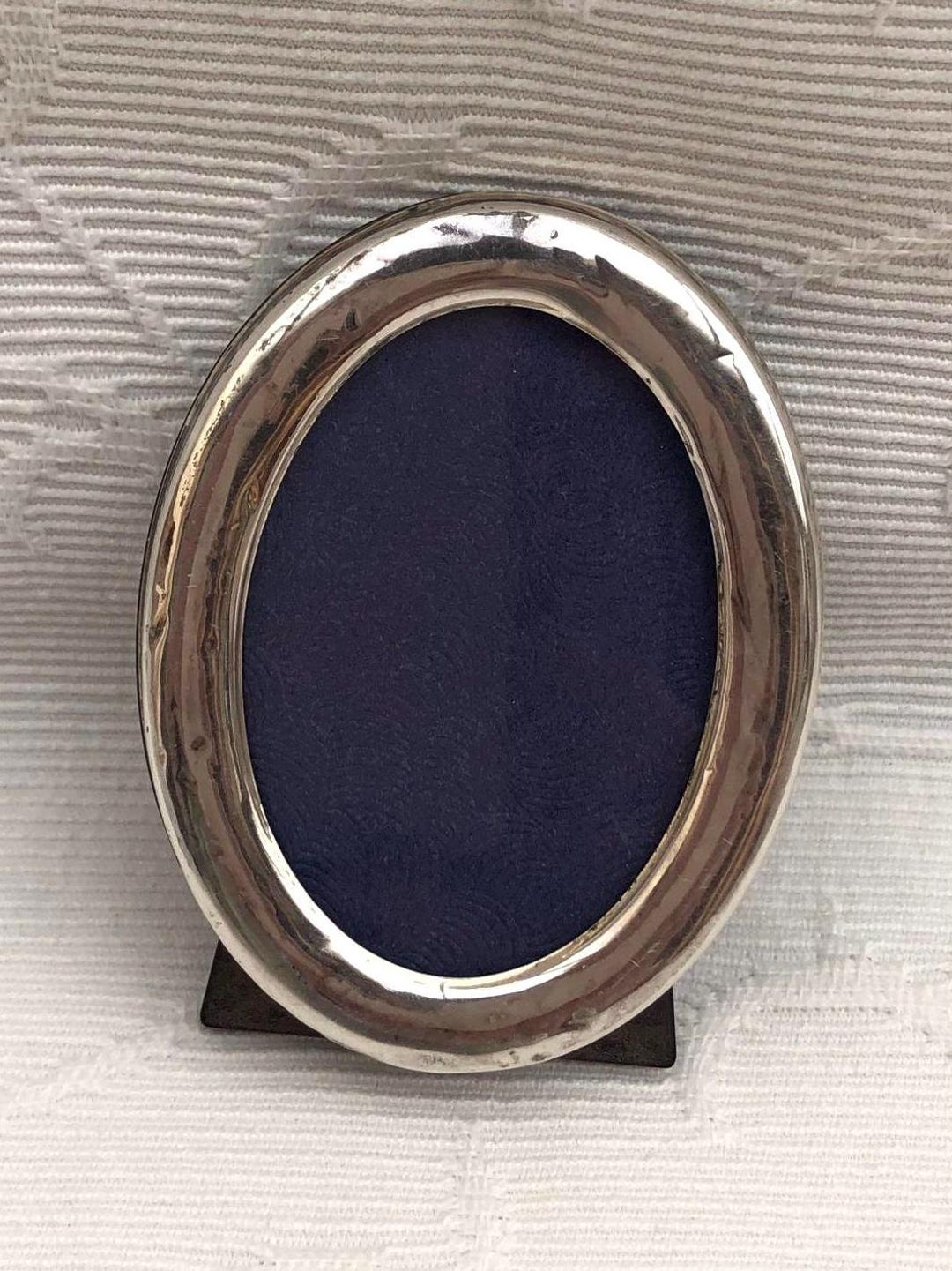 Miniature Silver Photo Frame Oval With Bakelite Style Back Fully ...