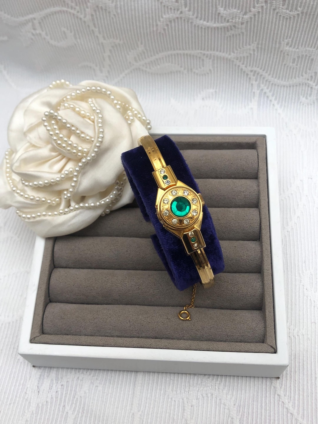 Vintage Cocktail Bangle Watch With Hidden Dial in Peek-a-boo Style Gold ...