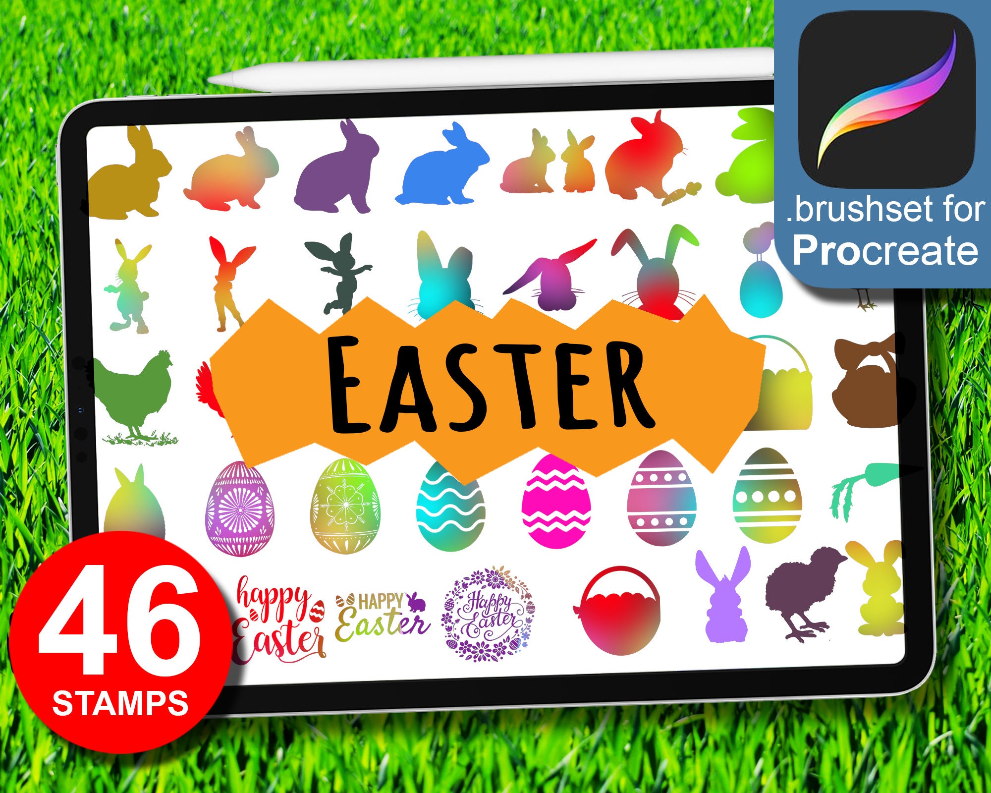 46 Easter Silhouettes Brushes for Procreate Use on Ipad - Etsy