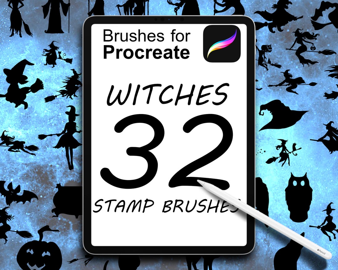 32 Witches, Silhouettes, Brushes for Procreate, Use on iPad With Apple ...
