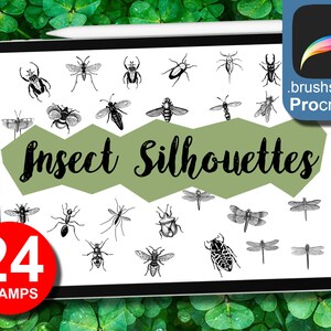 24 Insect Silhouettes, Brushes for Procreate, Stamp, Use on iPad With ...