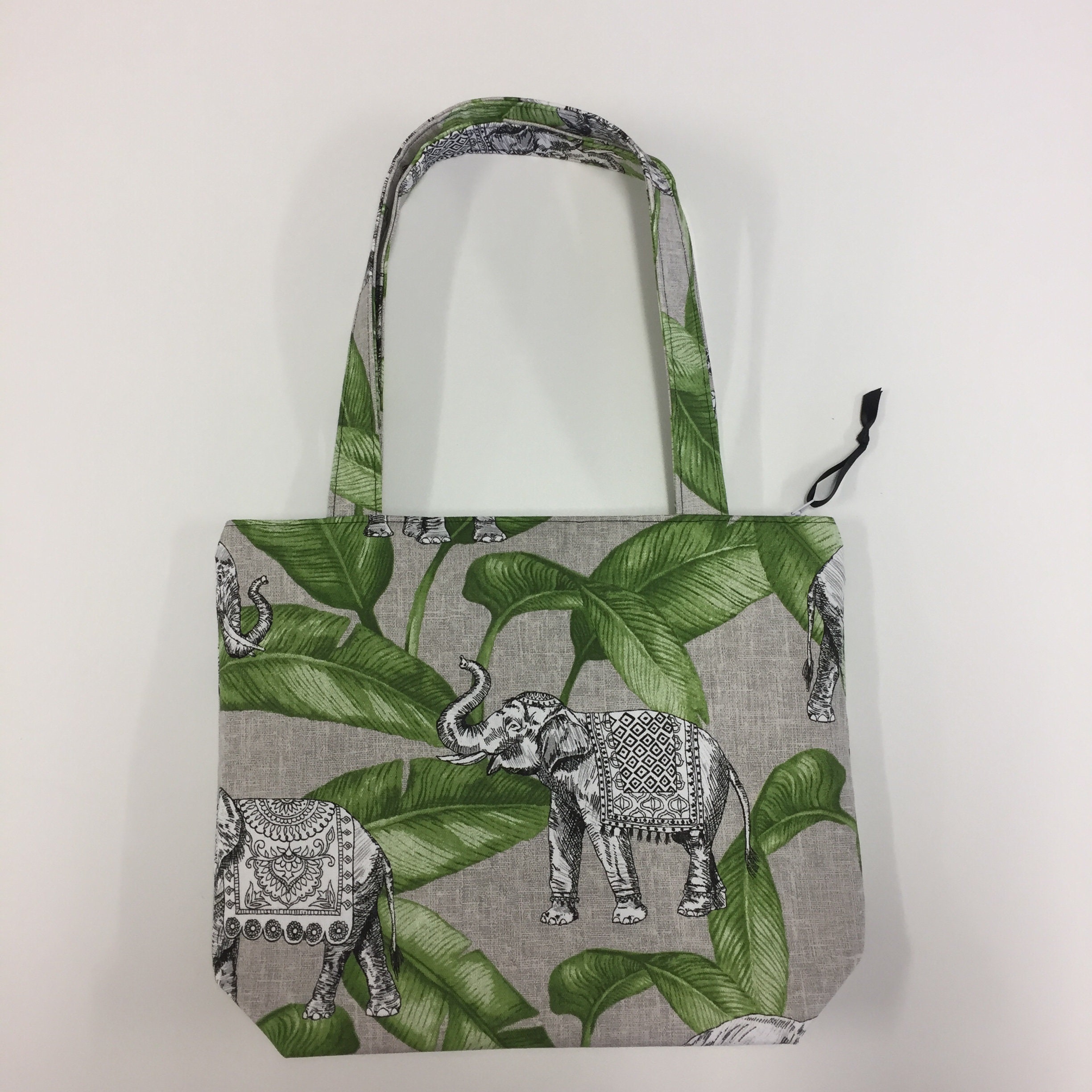 Medium Tote Bag with Zip Elephants - Etsy.de