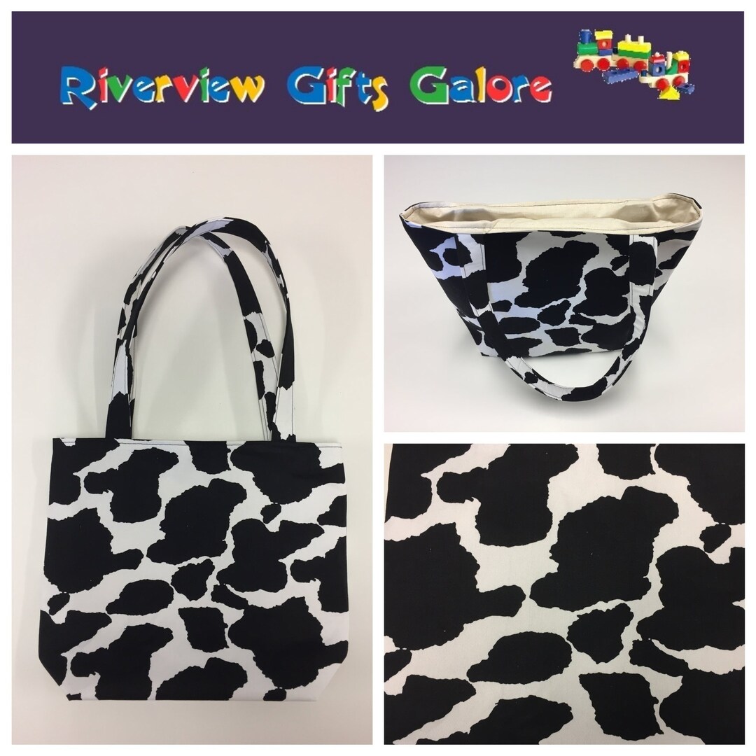 Medium Tote Bag Cow Print - Etsy