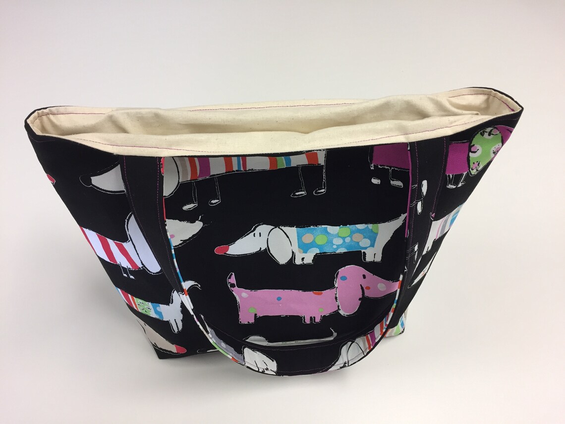 Medium Tote Bag Dogs Black - Etsy.de