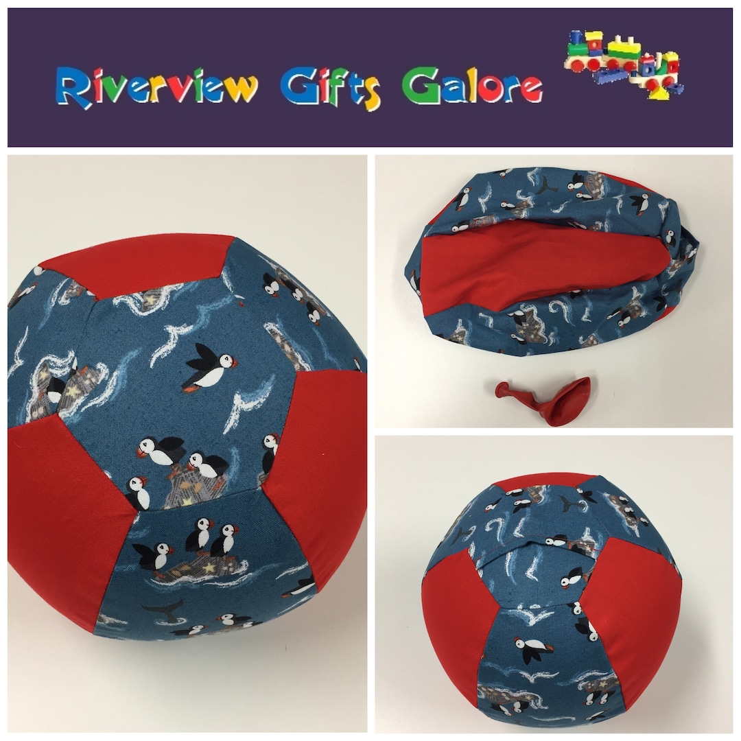 Balloon Ball Cover Puffin on Blue - Etsy