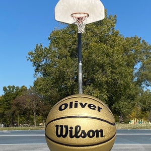 Customized Personalized Wilson Black and Gold Basketball Size 29.5 ...