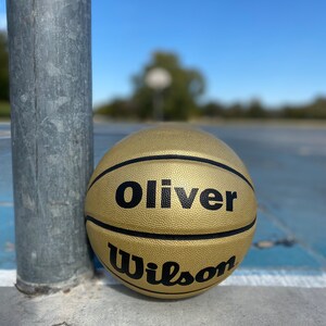 Customized Personalized Wilson Black and Gold Basketball Size 29.5 ...