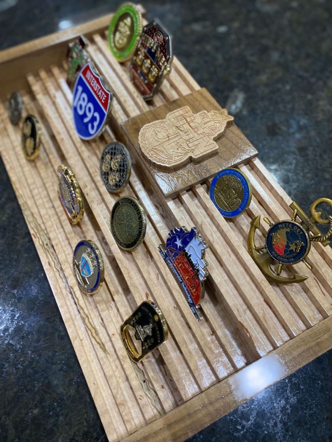 Desktop Challenge Coin Holder - Etsy