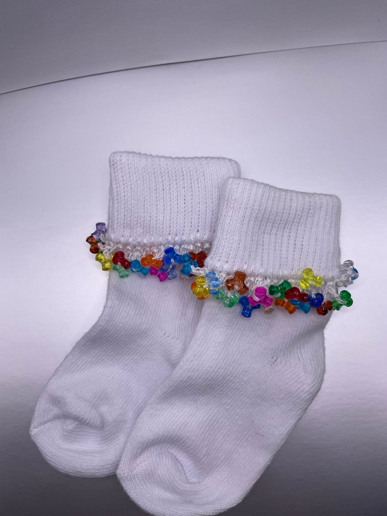 Beaded Socks - Crocheted With Tri-beads - Etsy