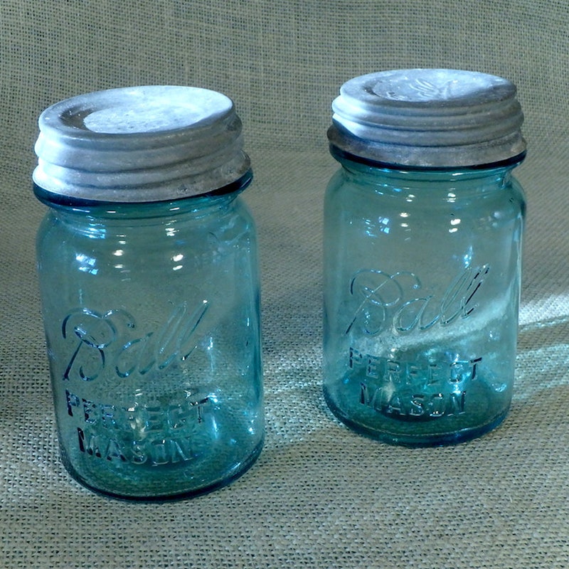 Blue Mason Jars - Etsy