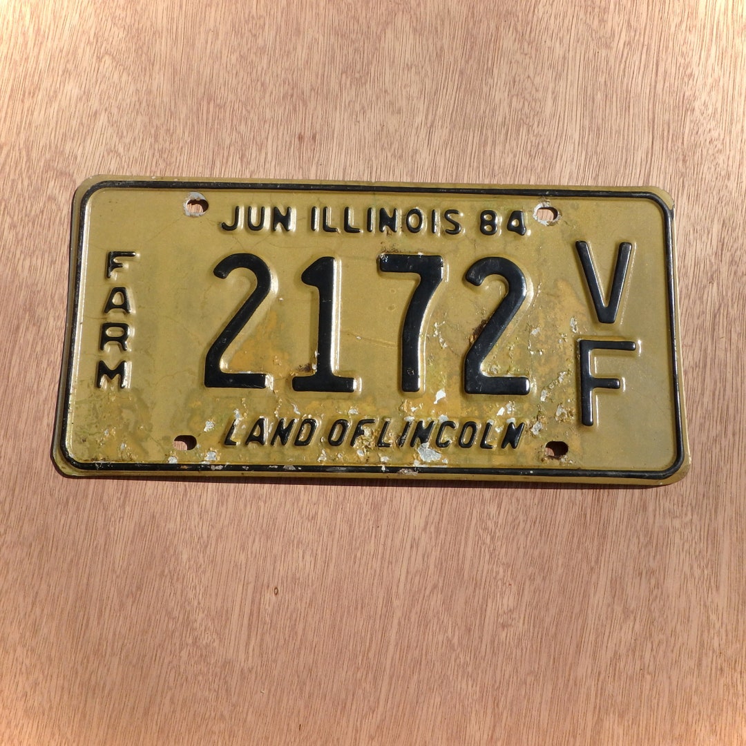 1984 Illinois Farm License Plate 2172 - Etsy