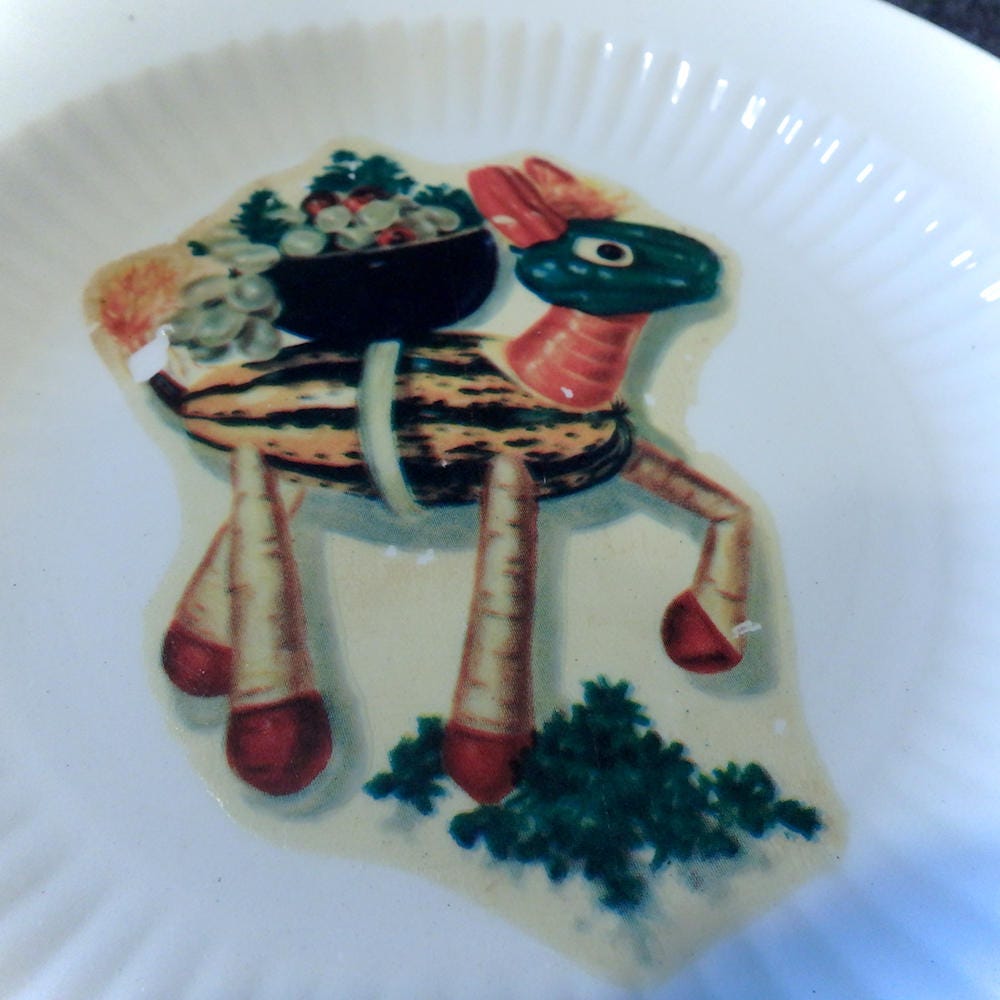 Whimsical Design Donkey Dish small Plate Vegetables and - Etsy