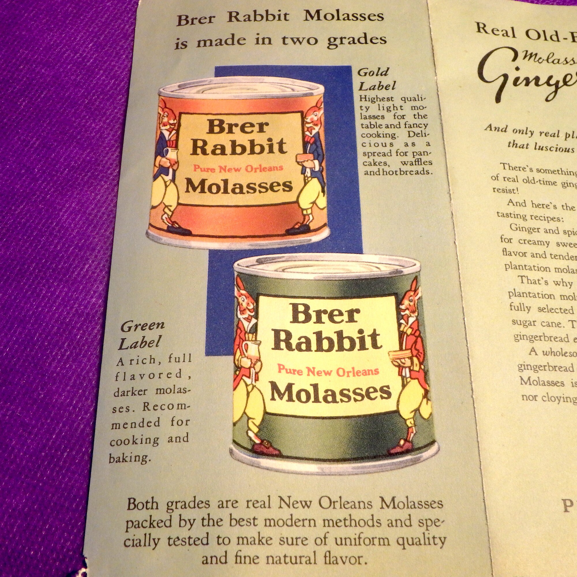 Brer Rabbit Molasses Recipes Tri-Fold Vintage - Etsy.de