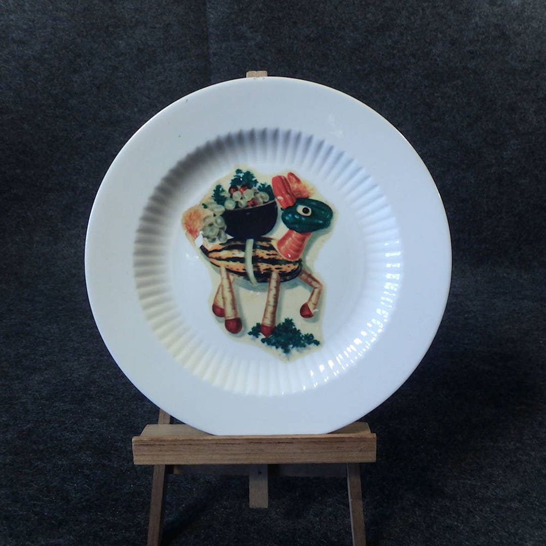 Whimsical Design Donkey Dish -small Plate - Vegetables and Fruits ...