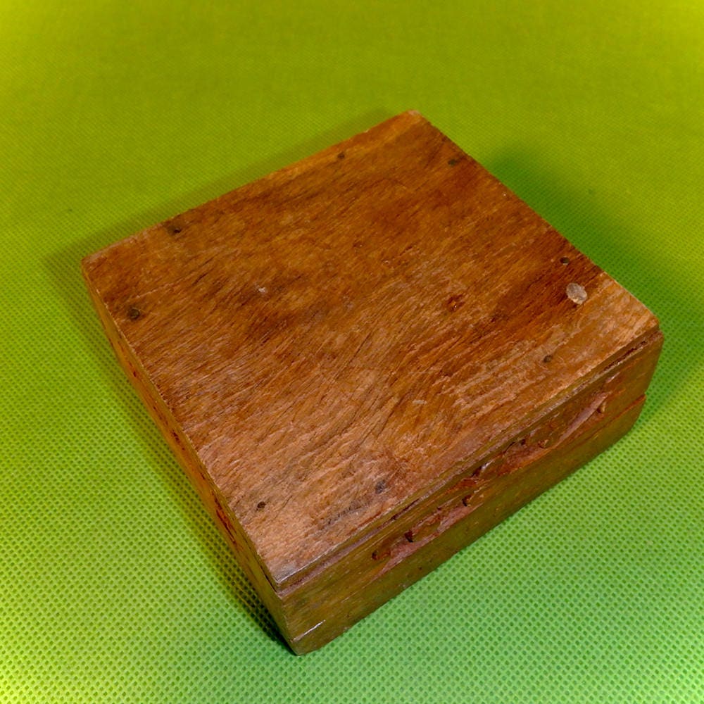 Hand-carved Wood Box - Hinged Lid - Inlaid Top - Trinket Box - Made in ...
