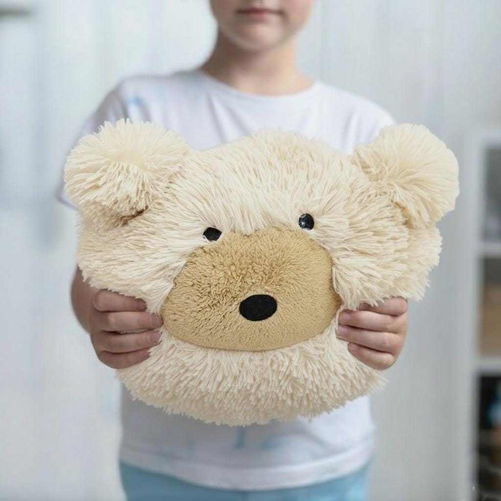 Personalized Bear Pillow: Shaggy Minky Woodland Nursery Decor - Etsy