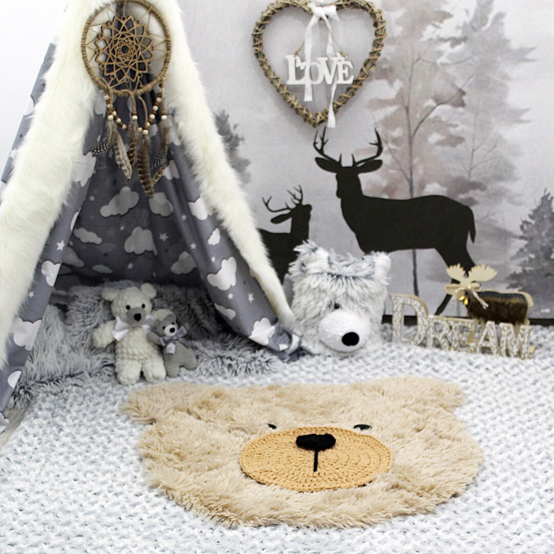 Adorable Woodland Baby Bear Rug: Personalized Faux Fur Animal - Etsy