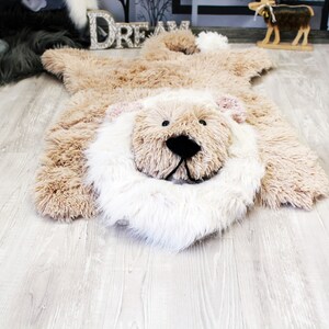 Lion Rug Nursery Faux Fur Rug Safari Nursery Decor Baby Boy - Etsy