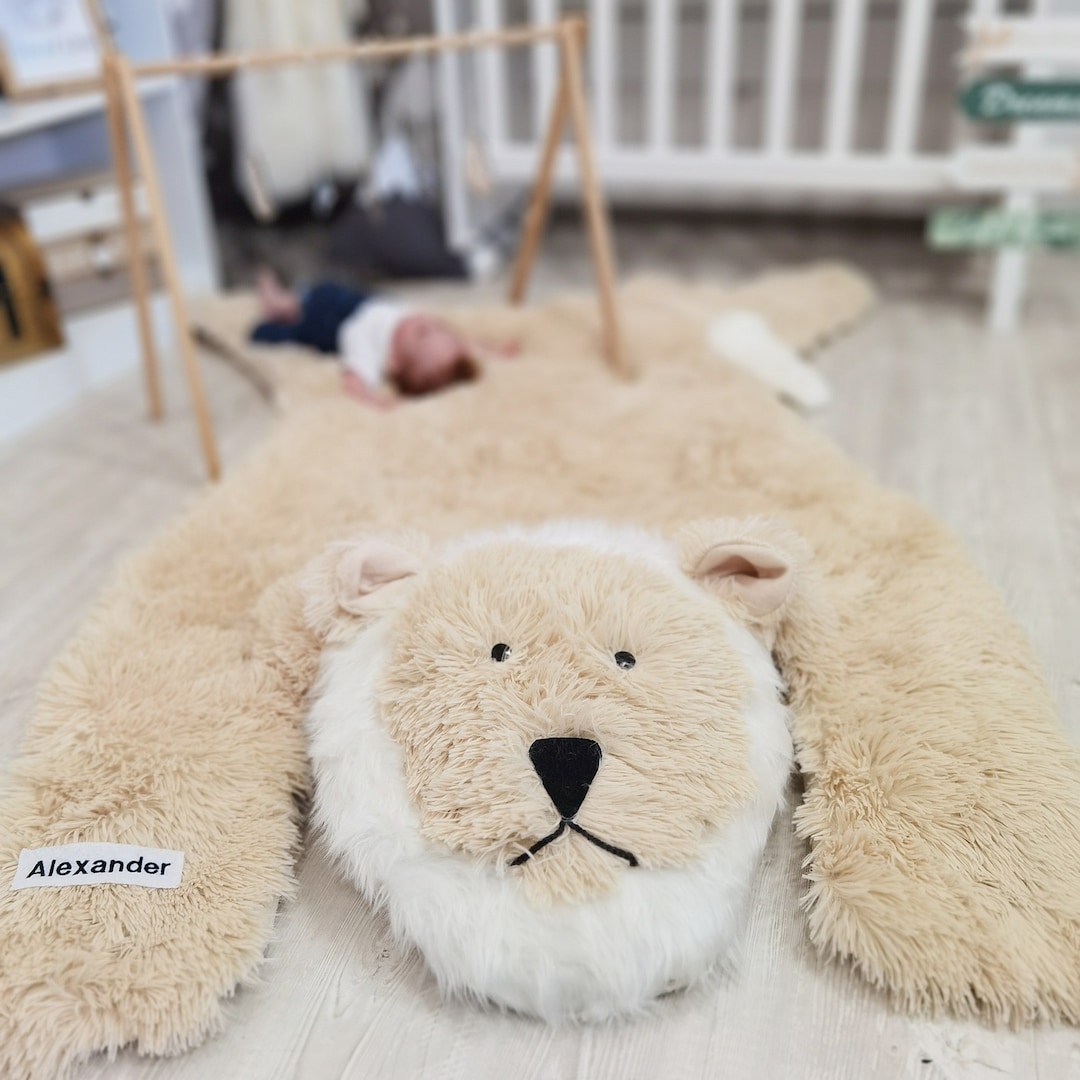 Lion Rug Nursery, Faux Fur Rug, Safari Nursery Decor, Baby Boy Rooms ...