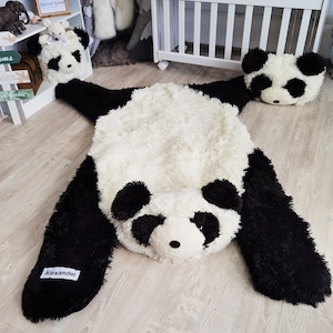 Personalized Panda Nursery Rug, Cute Animal Decor, Pictured Rug: 58" X ...