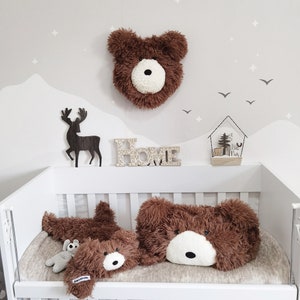 Personalized Fluffy Bear Nursery Rug - Woodland Theme, Cute Rug for ...