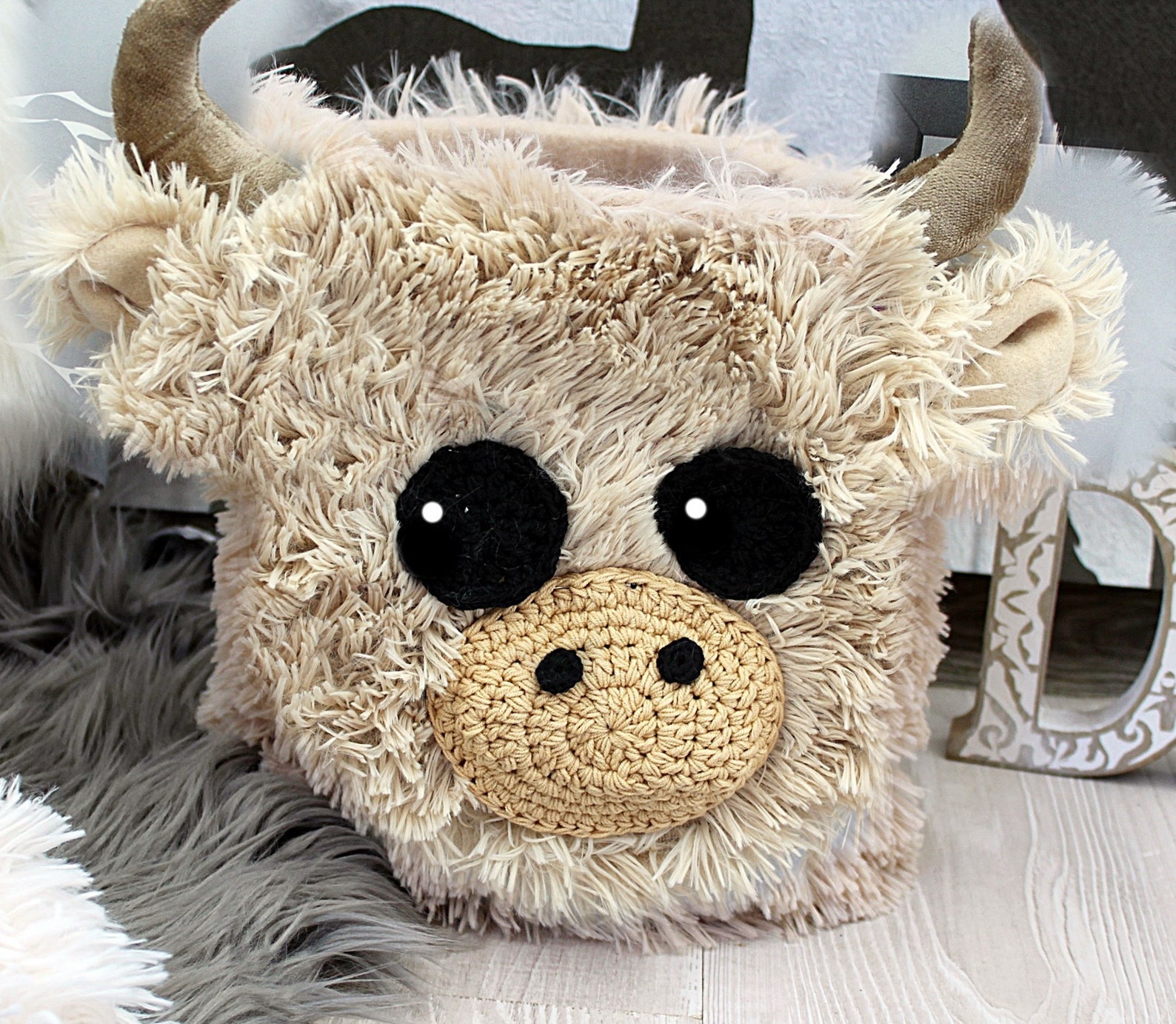 Highland Cow Nursery Basket Farmhouse Decor and - Etsy