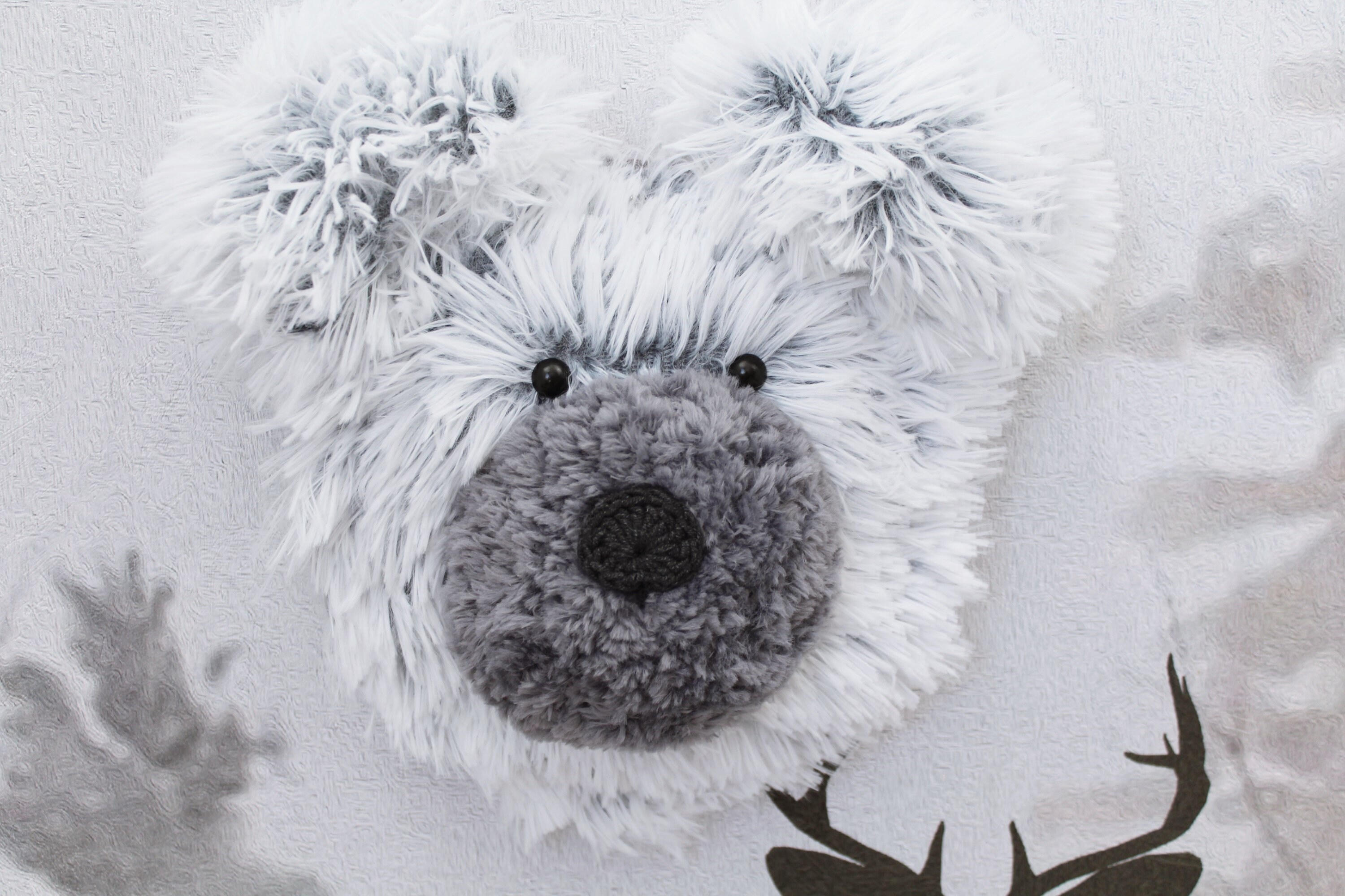 Plush Bear Head Wall Mount Faux Fur Nursery Decor Woodland - Etsy