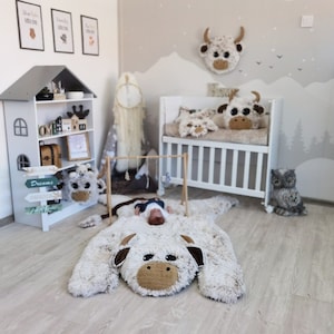 Farmhouse Cow Nursery Basket: Highland Cow Decor, Baby Shower Gift ...