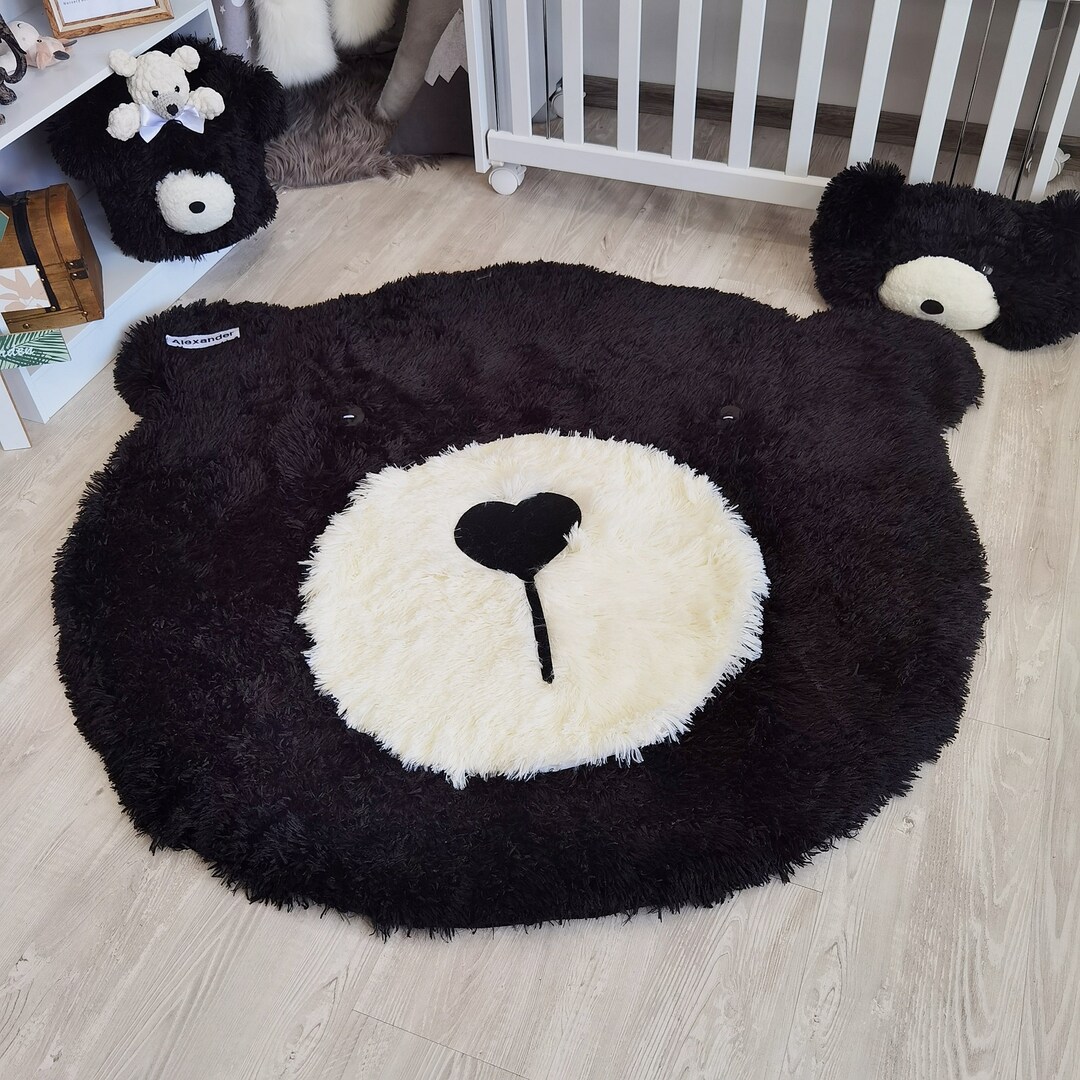 Customizable Plush Bear Rug for Nursery - Cozy Unisex Baby Room Decor ...