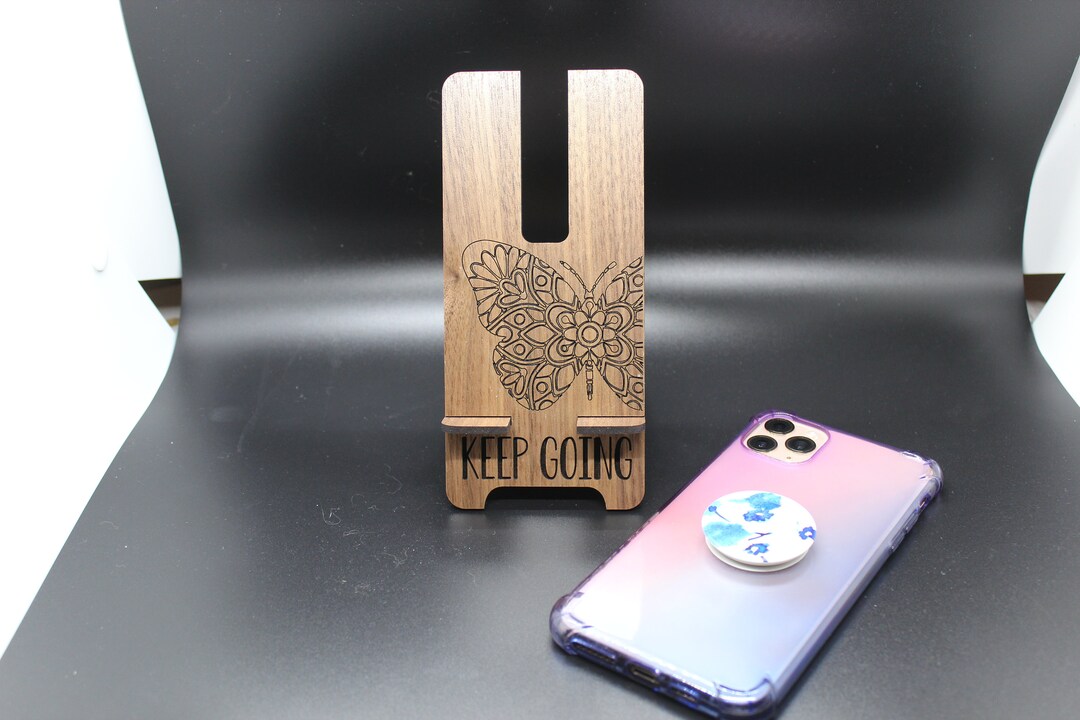 Laser Cut/engraved Phone-grip Phone Stand - Etsy