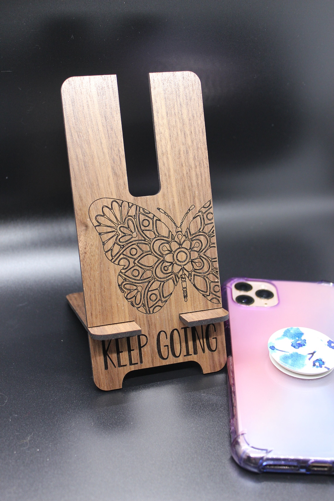 Laser Cut/engraved Phone-grip Phone Stand - Etsy