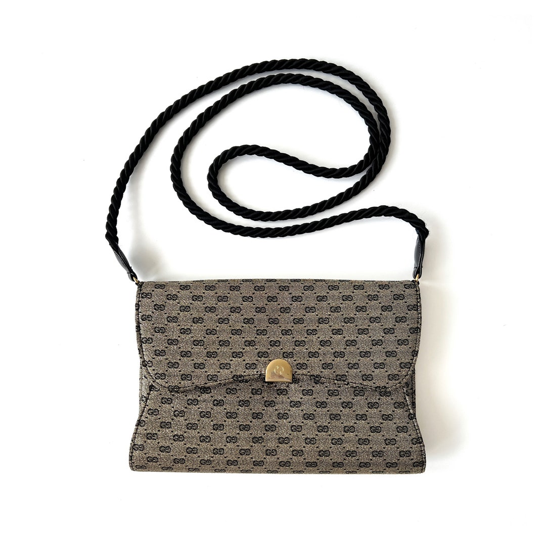 GUCCI Authentic Vintage Monogram Gold Jacquard Crossbody Bag - Etsy