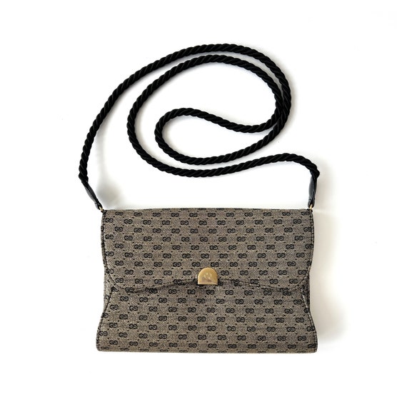 GUCCI Authentic Vintage Monogram Gold Jacquard Crossb… - Gem