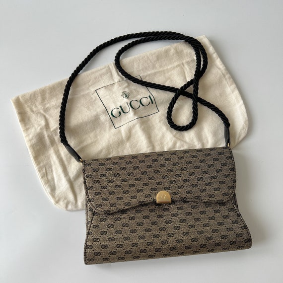 GUCCI Authentic Vintage Monogram Gold Jacquard Crossb… - Gem