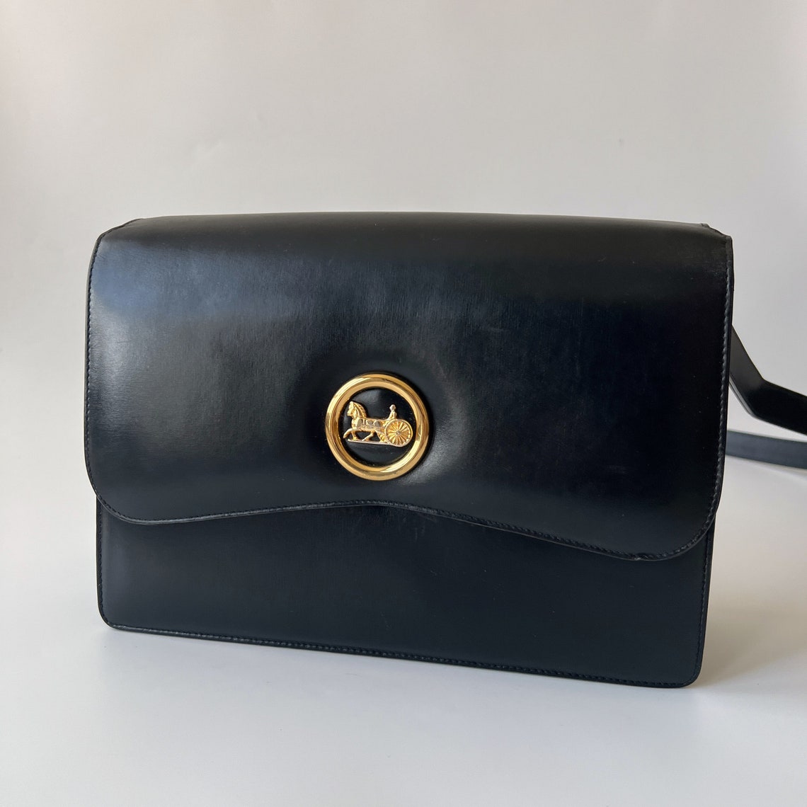 CELINE Authentic Vintage 1970s Horse Carriage Crossbody Bag - Etsy