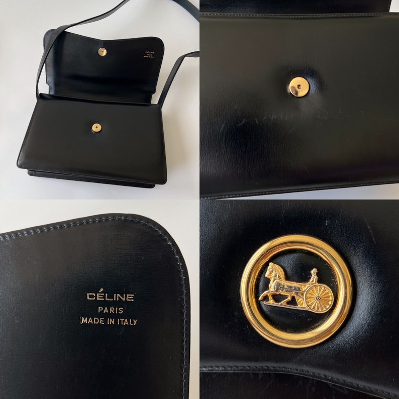 CELINE Authentic Vintage 1970s Horse Carriage Crossbody Bag - Etsy