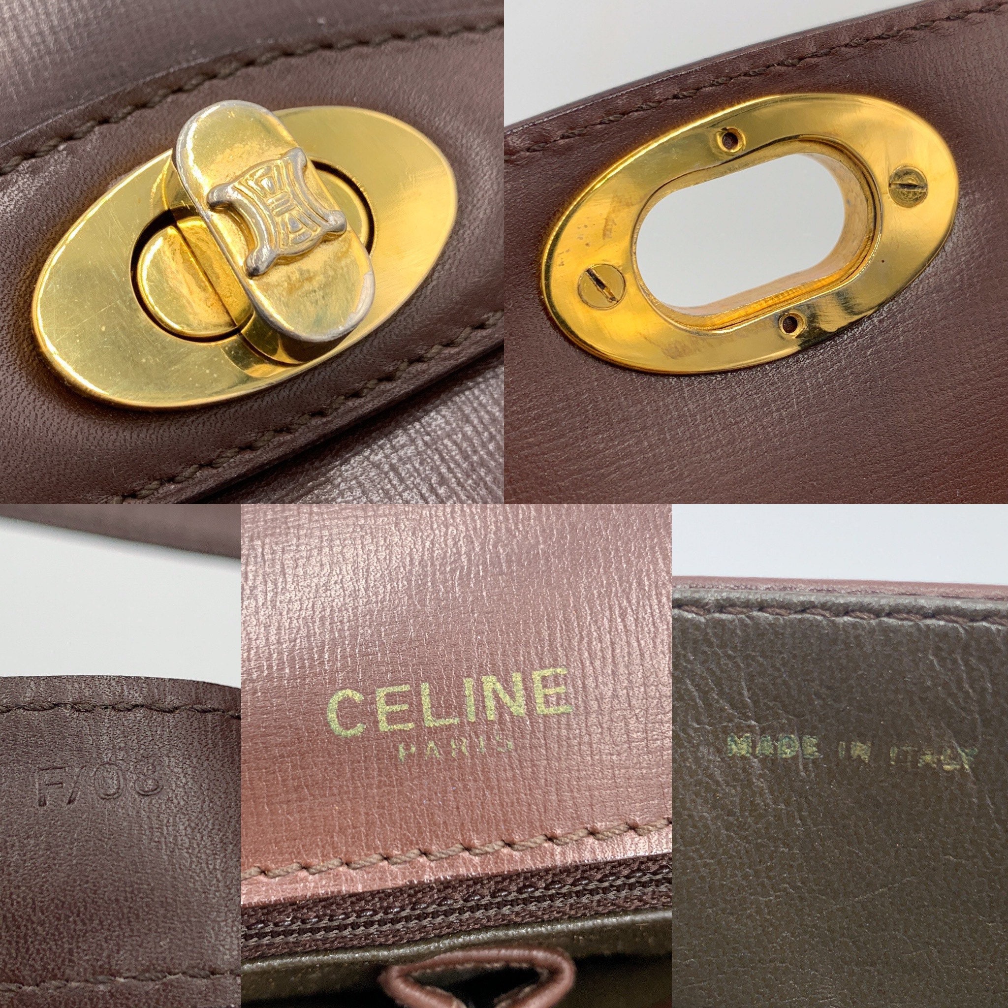 Authentic CELINE Vintage Triomphe Twist Logo Crossbody Bag | Etsy