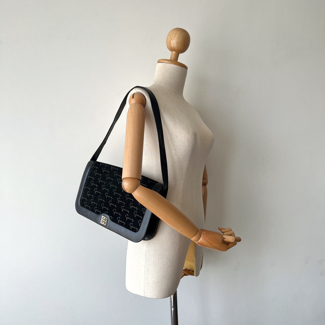 GIVENCHY Authentic Vintage 4G Logo Monogram Suede Shoulder Bag - Etsy