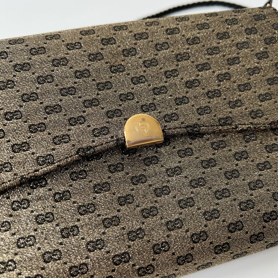 GUCCI Authentic Vintage Monogram Gold Jacquard Crossb… - Gem