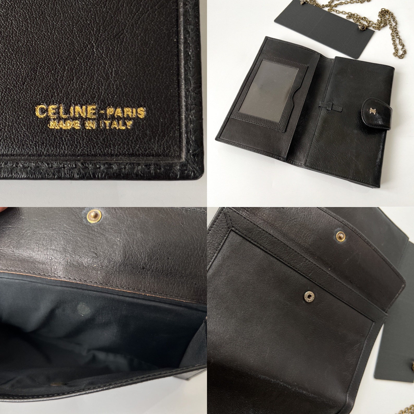 CELINE Authentic Vintage Triomphe Wallet With Chain - Etsy