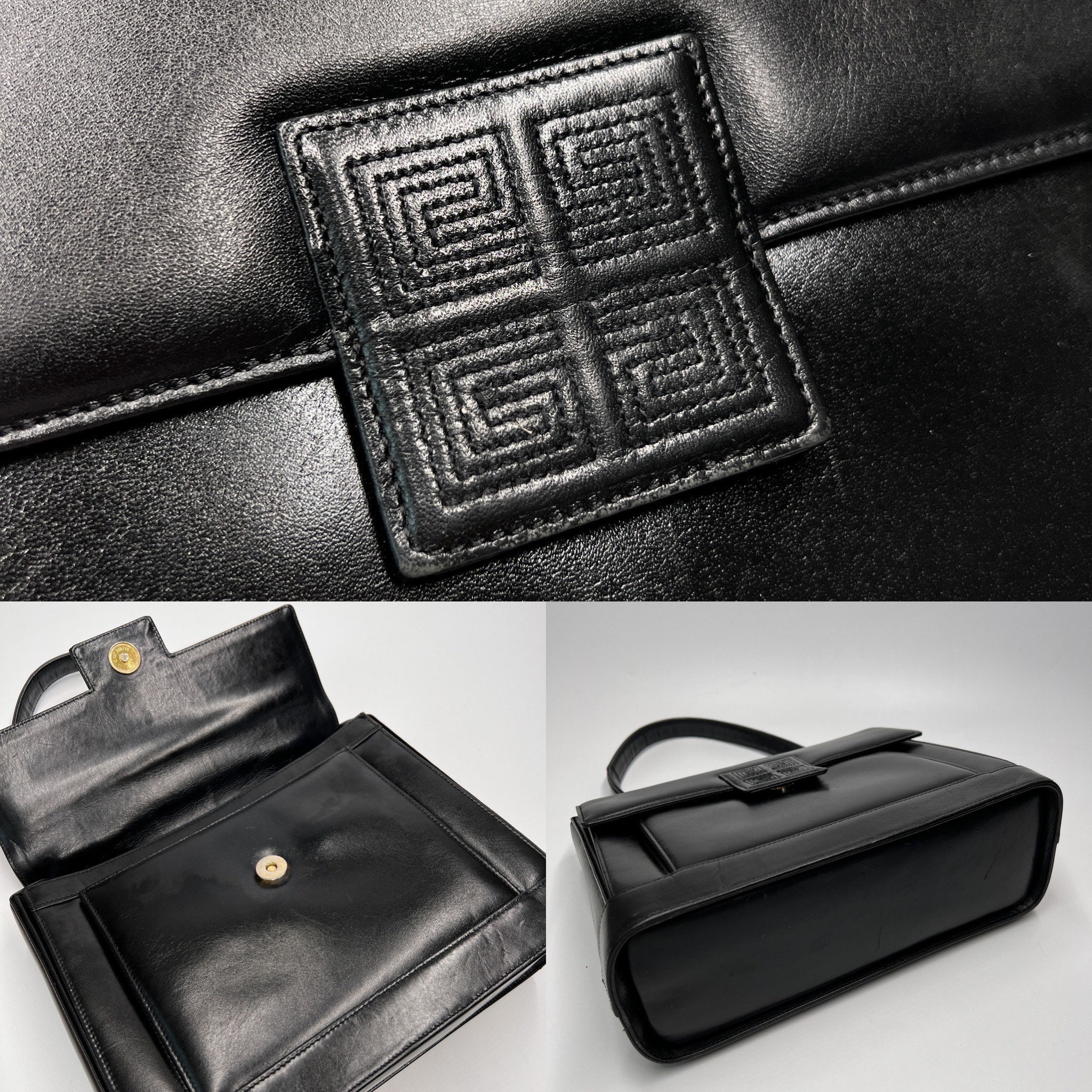 GIVENCHY Authentic Vintage Embroidered Logo Top Handle Bag - Etsy