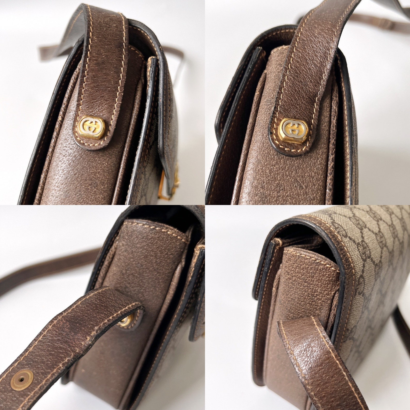 GUCCI Authentic Vintage Monogram PVC Canvas Shoulder Bag - Etsy