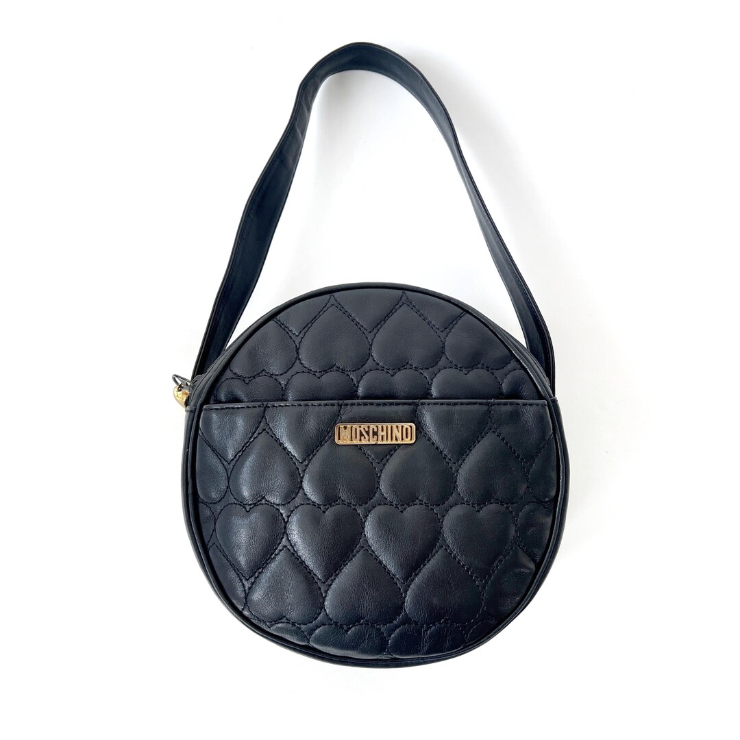 MOSCHINO Authentic Vintage Quilted Heart Round Bag - Etsy