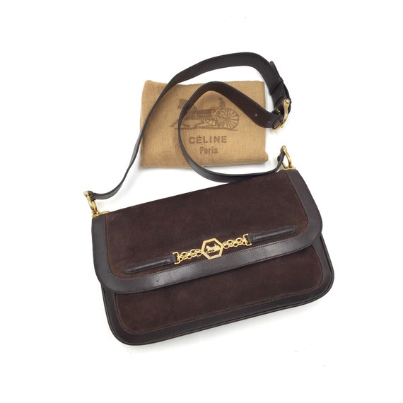 Authentic CELINE Vintage Sulky Horse Carriage Suede S… - Gem