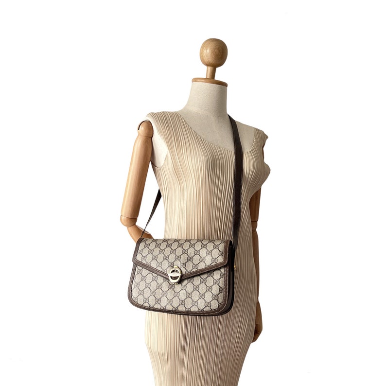 GUCCI Authentic Vintage Monogram PVC Canvas Shoulder Bag | Etsy