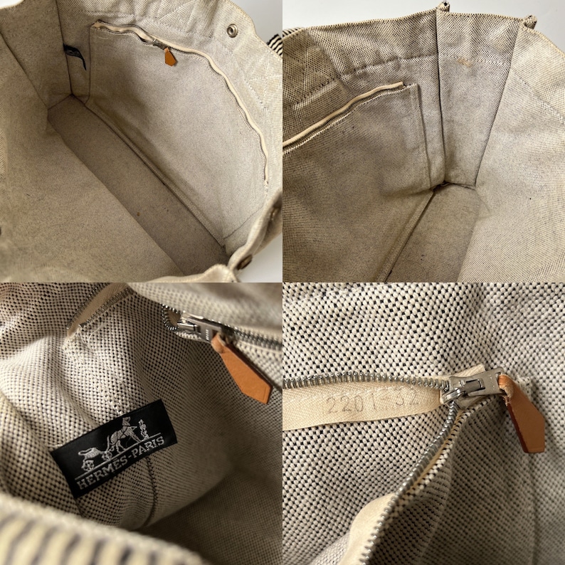 HERMES Authentic Herline Bag Gray Canvas Tout Tote Bag - Etsy
