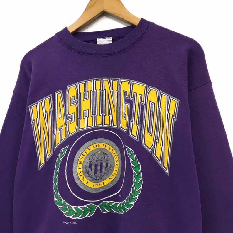 Vintage 90s WASHINGTON UNIVERSITY Crewneck Sweatshirt Big Logo Spell ...