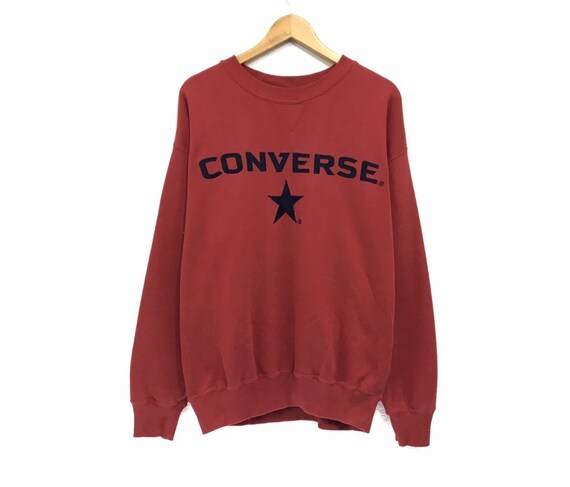 CONVERSE Crewneck Sweatshirt Jumper Embroidery Big Logo Spell | Etsy