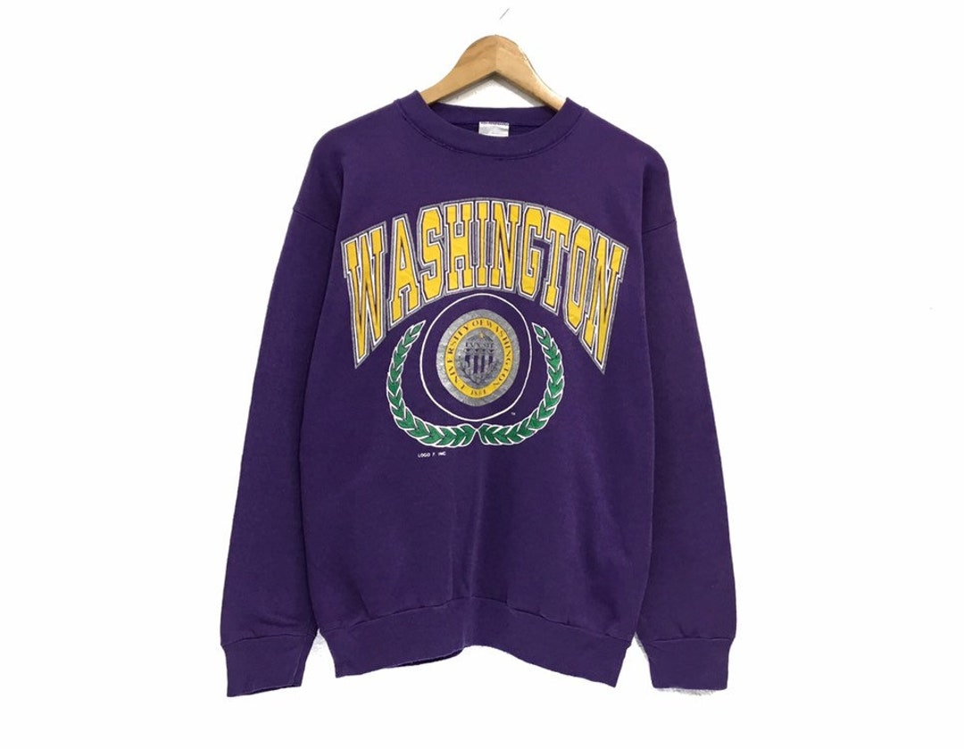 Vintage 90s WASHINGTON UNIVERSITY Crewneck Sweatshirt Big Logo Spell ...