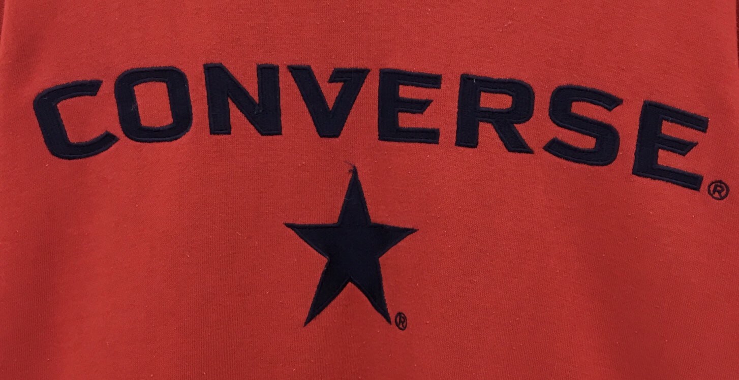 CONVERSE Crewneck Sweatshirt Jumper Embroidery Big Logo Spell | Etsy